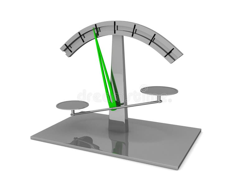 Modern Scale on White Background. 3d Render Stock Illustration ...