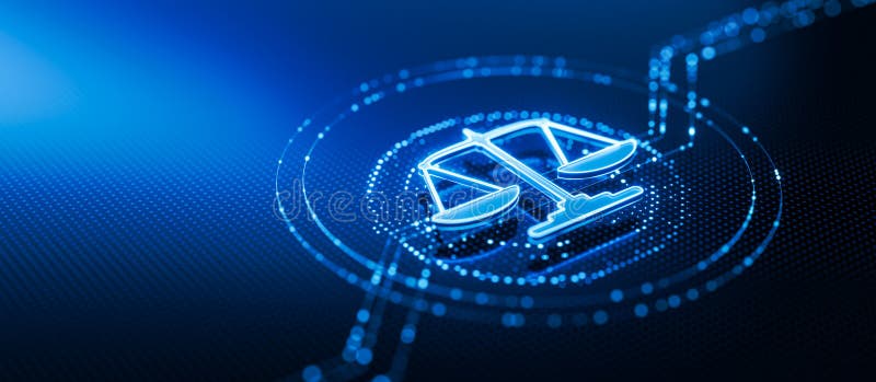 Modern Scales of Justice: Digital Icon for Legal Concepts. Stock ...