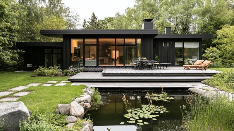 Modern Scandinavian Home with Clean Lines and Natural Elements. Stock ...