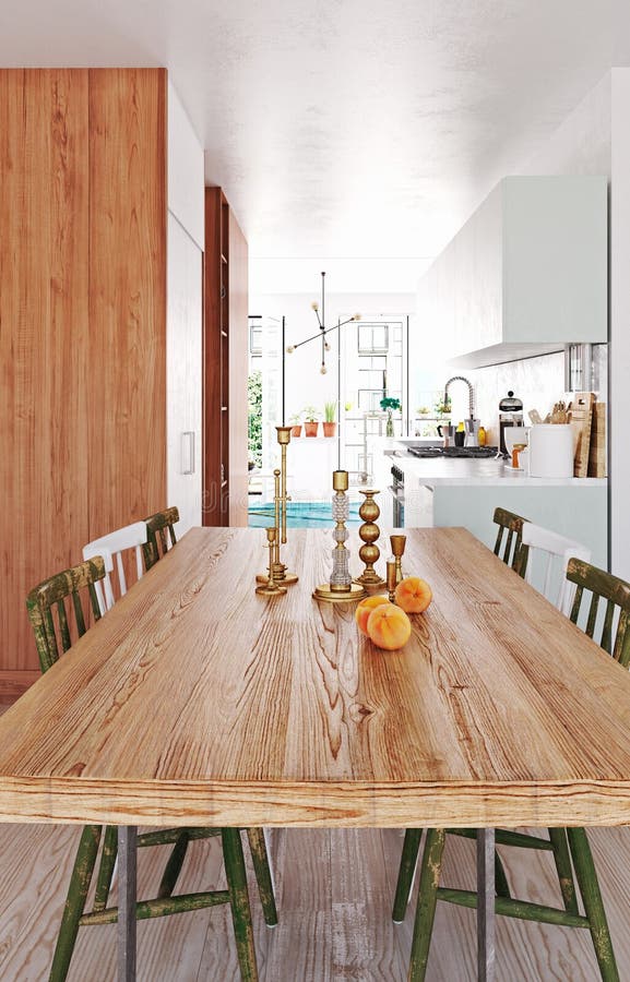 Modern Scandinavian Style Interior. Stock Illustration - Illustration ...