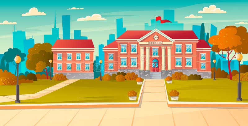 Modern School Building Exterior. Back To School Stock Vector ...