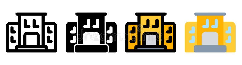 Modern School Building Icon with Simple and Elegant Design. Stock ...