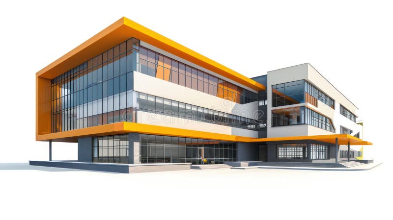 Modern School Building Isolated on White Created with Generative AI ...