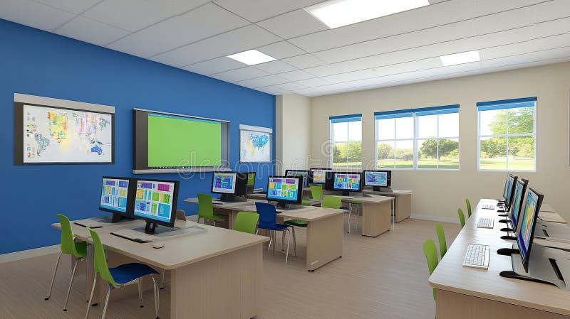 Modern School Computer Lab, Bright Classroom, Learning Technology ... Modern School Computer Lab, Bright Classroom, Learning Technology ...