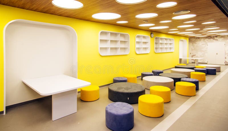 Modern school interior . stock photo. Image of chair - 43312736
