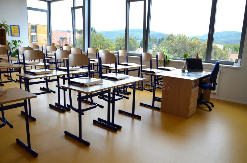 Modern school interior editorial stock photo. Image of projector - 53963498