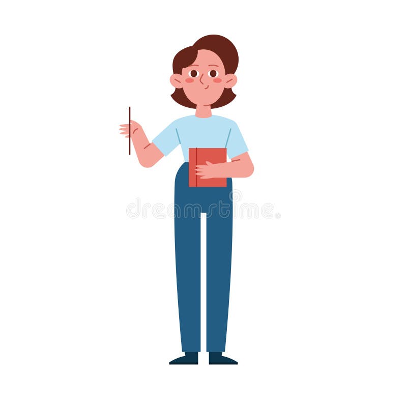 Modern School Professor Character Design in Flat Illustration Style ...