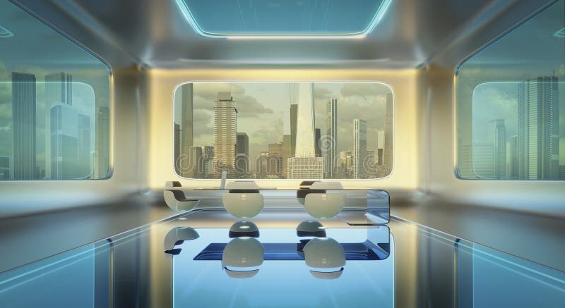 Modern Sci-fi Futuristic Interior Office Design with Beautiful ...