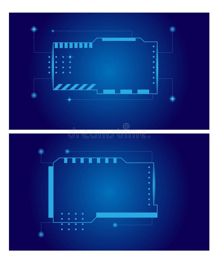Modern Sci-Fi Technology Frames in Blue Stock Vector - Illustration of ...