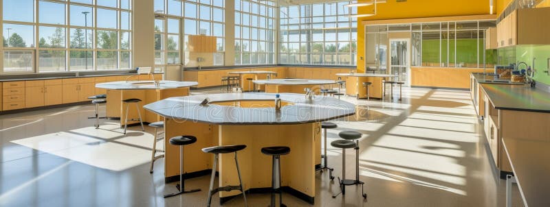 Modern Science Discovery Lab Interior. Generative Ai Stock Illustration ...