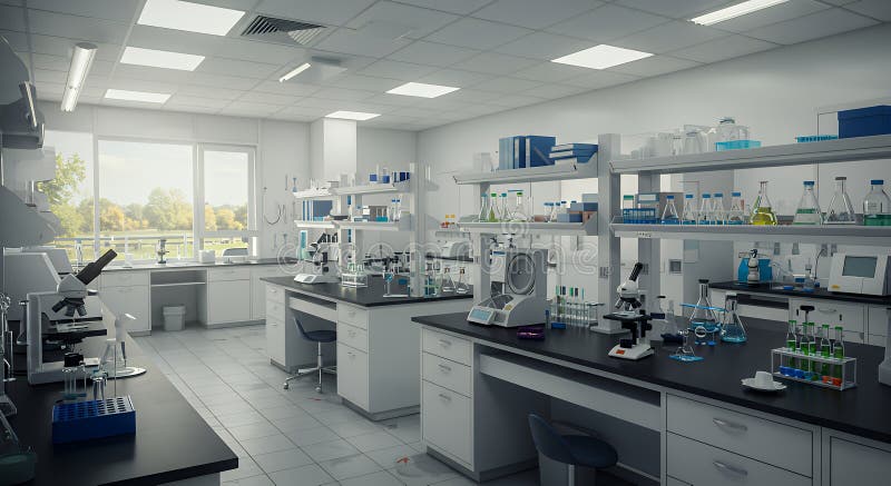 Modern Science Lab Interior with Equipment for Scientific Research and ...