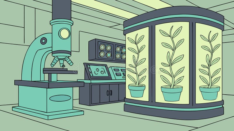 Modern Science Lab with Plant Growth Chambers and Equipment, Vector ...