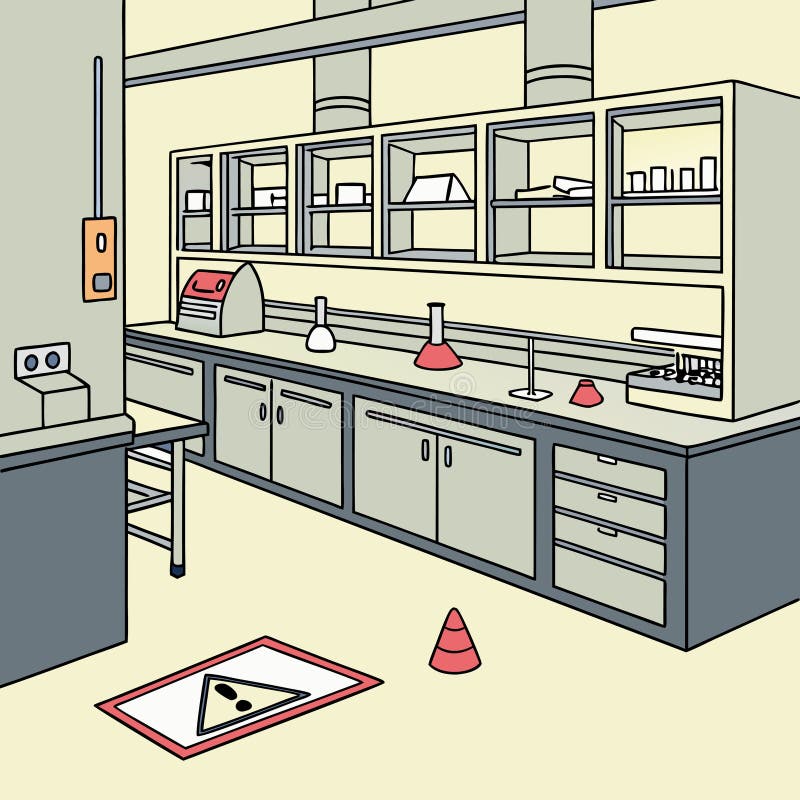 Modern Science Laboratory Room Illustration Stock Illustration ...
