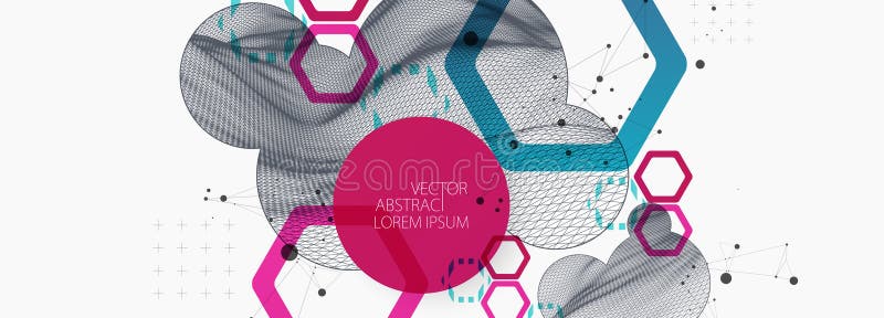 Modern Science or Technology Abstract Background. Wireframe ...