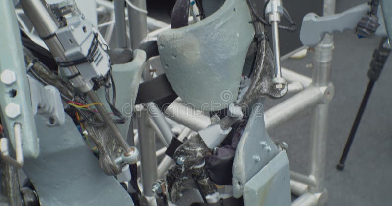 Modern Science and Technology.exoskeleton Close Up Stock Footage ...