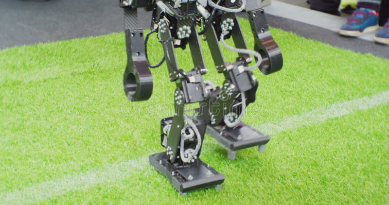 Modern Science and Technology.the Robot Walks on an Artificial Turf ...