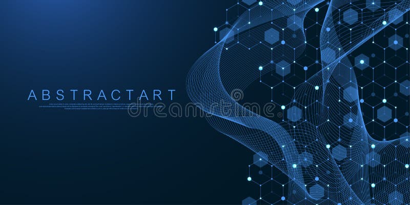 Modern Scientific Abstract Background with Hexagon Shapes, Lines and ...