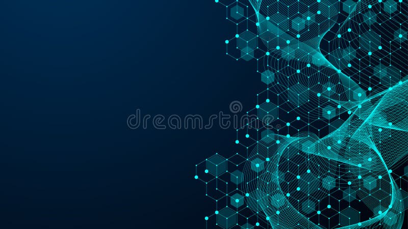 Modern Scientific Abstract Background with Hexagon Shapes, Lines and ...