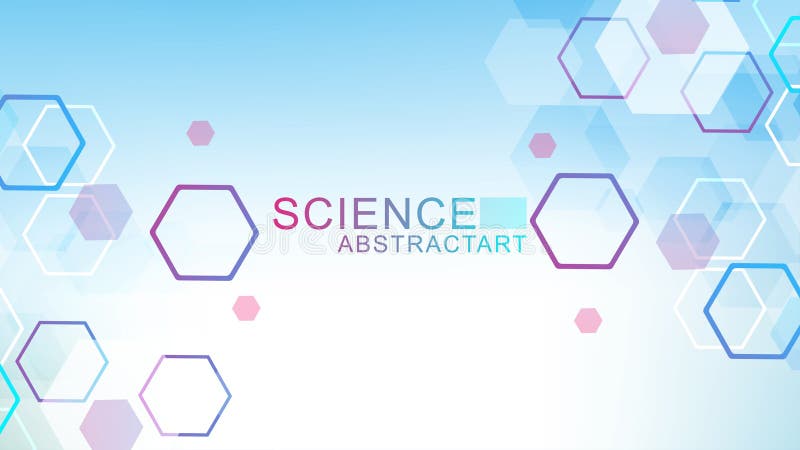 Modern Scientific Background with Hexagons, Lines and Dots. Wave Flow ...