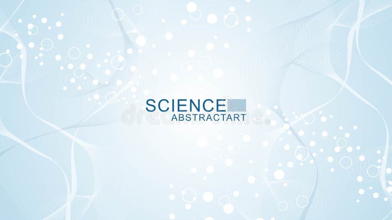 Modern Scientific Background with Hexagons, Lines and Dots. Wave Flow ...