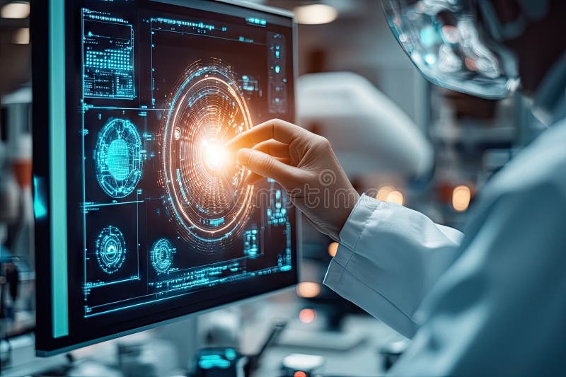 Modern Scientific Lab with Advanced Microwave Emitter Devices, Set ...