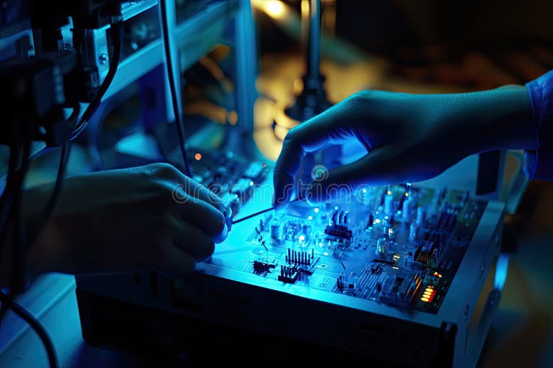 Modern Scientific Lab with Advanced Microwave Emitter Devices, Set ...