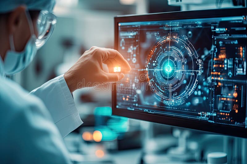 Modern Scientific Lab with Advanced Microwave Emitter Devices, Set ...