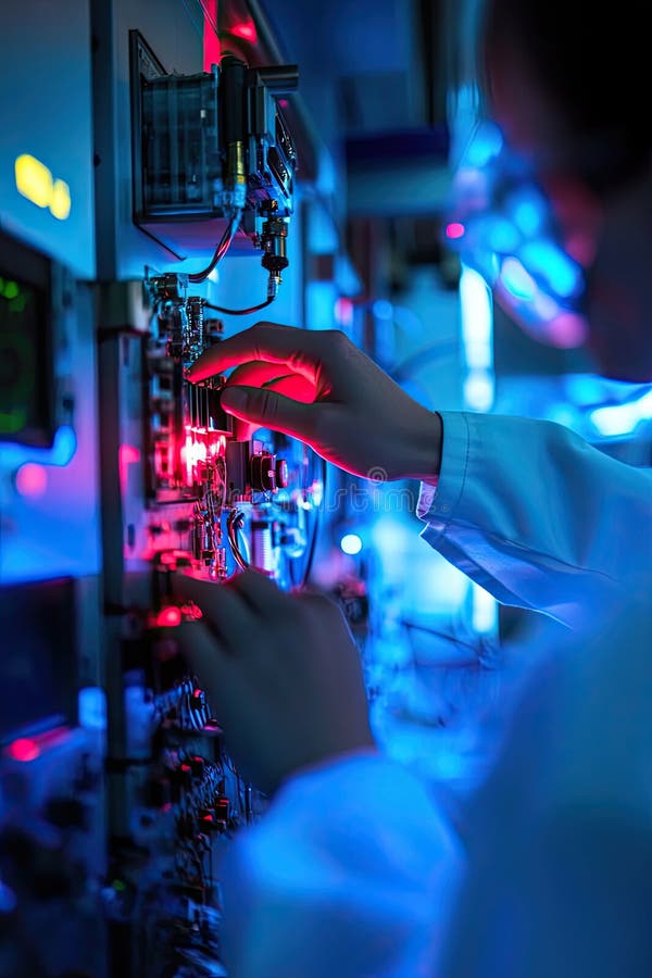 Modern Scientific Lab with Advanced Microwave Emitter Devices, Set ...