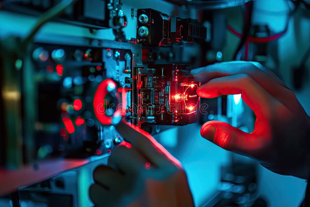 Modern Scientific Lab with Advanced Microwave Emitter Devices, Set ...