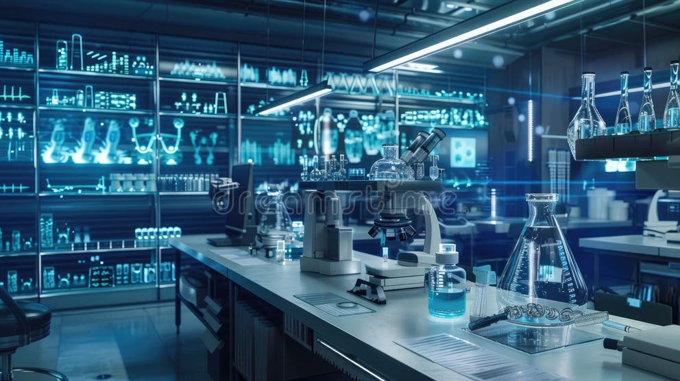 Modern Scientific Laboratory with Advanced Equipment and Digital ...