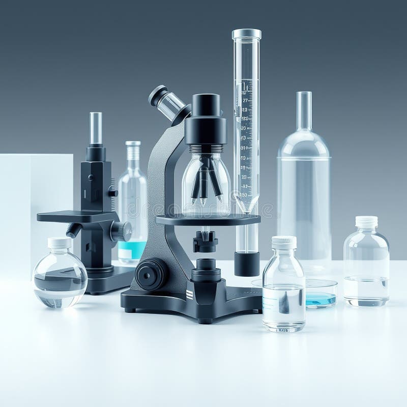 Modern Scientific Laboratory Equipment and Instruments on a Geometric ...