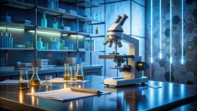 Powered Laboratory Microscope Stock Illustrations – 118 Powered ...