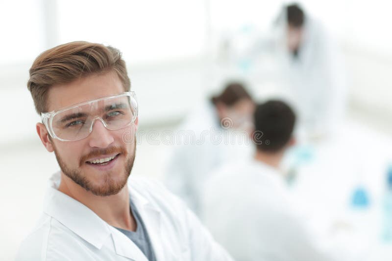 Modern Scientist on Laboratory Background Stock Image - Image of ...