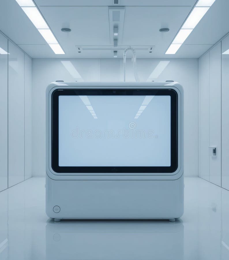 Modern Screen in Minimalist Room Setting Stock Illustration ...