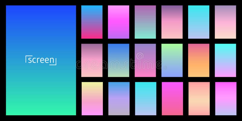 Modern Screen Vector Design for Mobile App. Collection of Soft Color ...