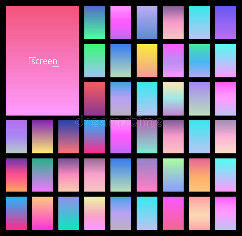 Modern Screen Vector Design for Mobile App. Collection of Soft Color ...