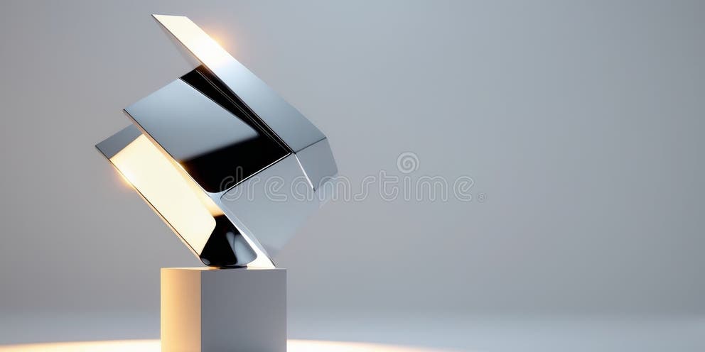 Modern Sculpture in Bright Light Reflection Stock Photo - Image of ...
