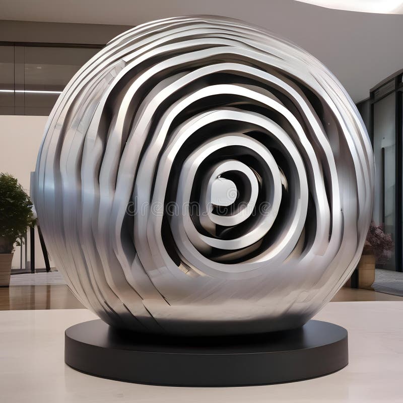 A Modern Sculpture Composed of Rotating Discs, Creating a Hypnotic ...