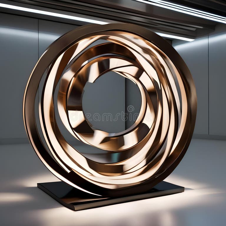 A Modern Sculpture Composed of Rotating Elements, Creating a Hypnotic ...
