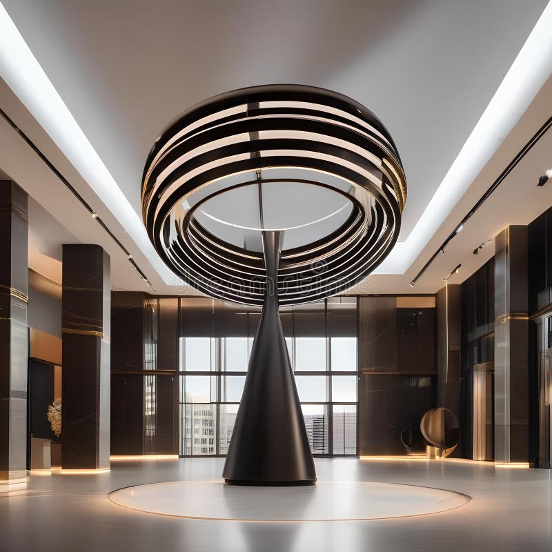 A Modern Sculpture Composed of Rotating Elements, Creating a Hypnotic ...