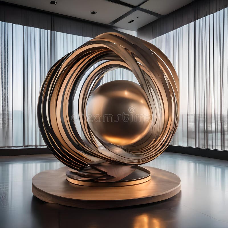 A Modern Sculpture Composed of Rotating Elements, Creating a Hypnotic ...