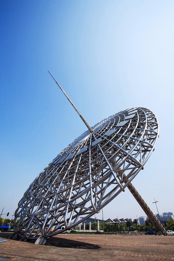 Modern Sundial Outdoors Built in Metal Stock Image - Image of magical ...