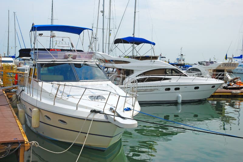 Motor yachts stock photo. Image of water, yacht, pier - 3311924