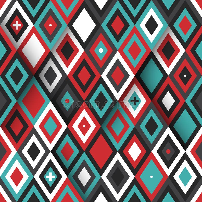 Modern Seamless Pattern with Colorful Diamonds Stock Vector ...