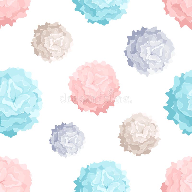 Modern Seamless Pattern with Colorful Pom Poms of Different Size ...