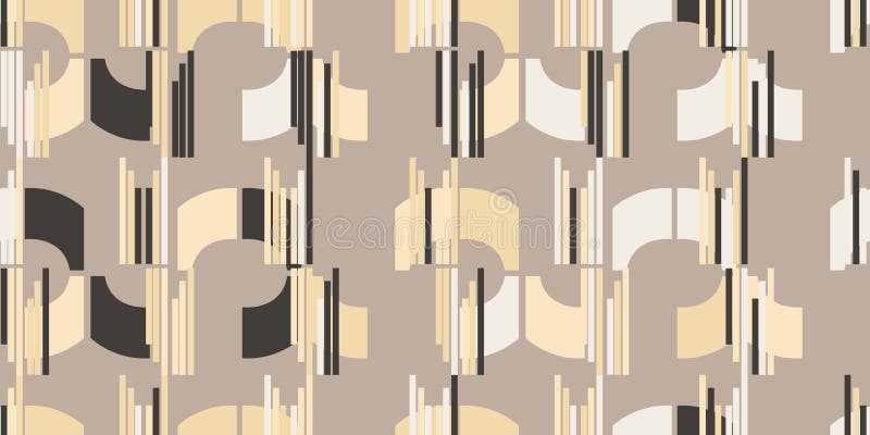 A Modern Seamless Pattern Featuring Geometric Shapes on a Beige ...