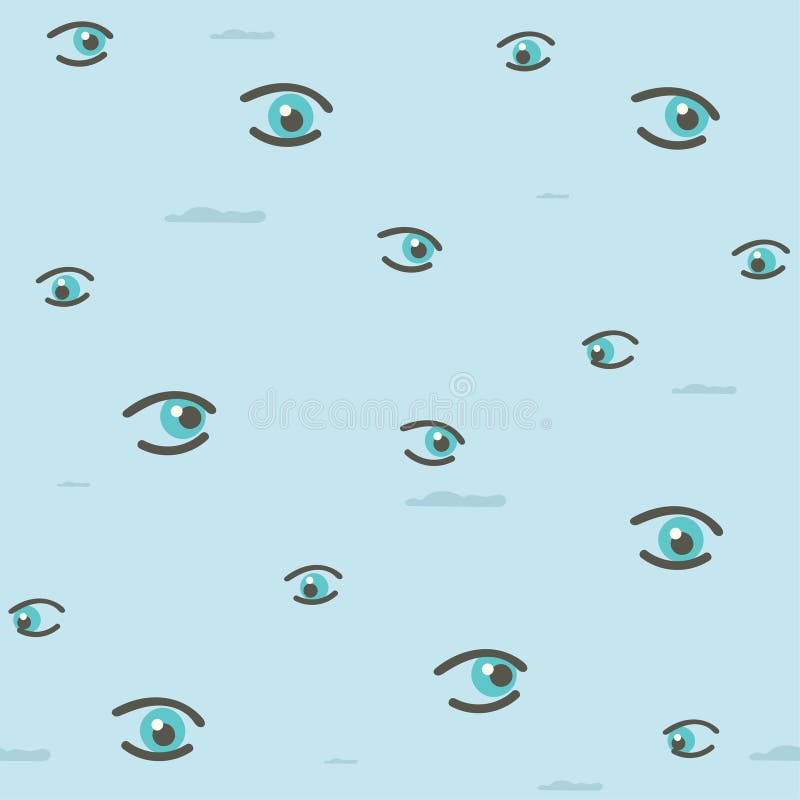 Modern Seamless Pattern with Hand Drawn Eyes. Stock Vector ...