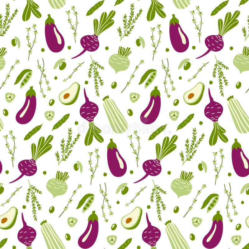 Violet Doodle Flowers Vector Seamless Pattern Stock Vector ...