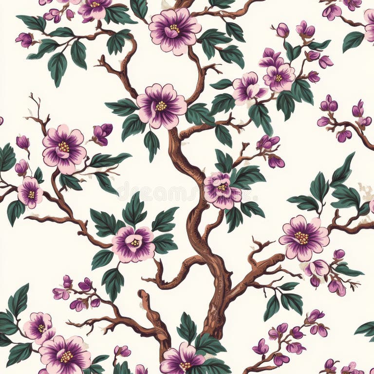 Modern Seamless Pattern with Indian Floral Designs Stock Image - Image ...