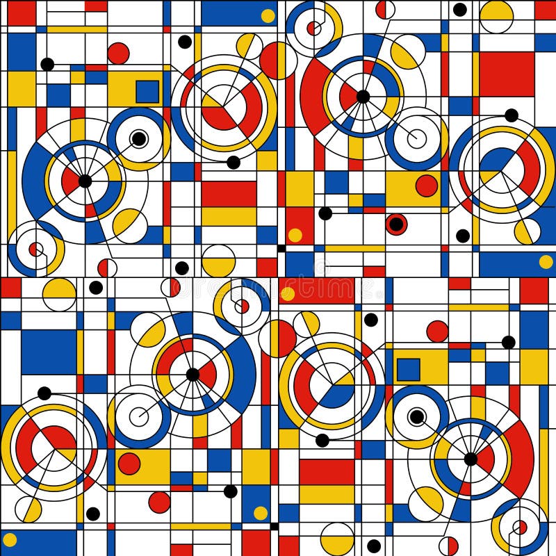 Modern Seamless Pattern in the Style of Neoplasticism, Bauhaus ...